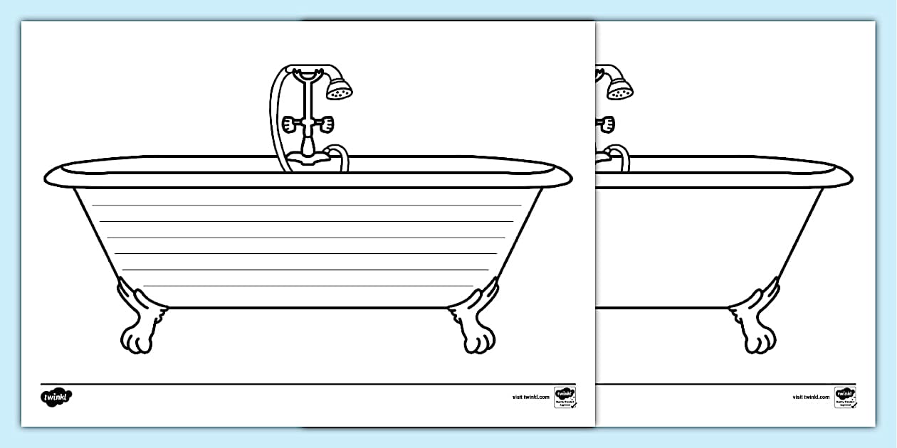 Bath Writing Template - Twinkl English Outline - Twinkl