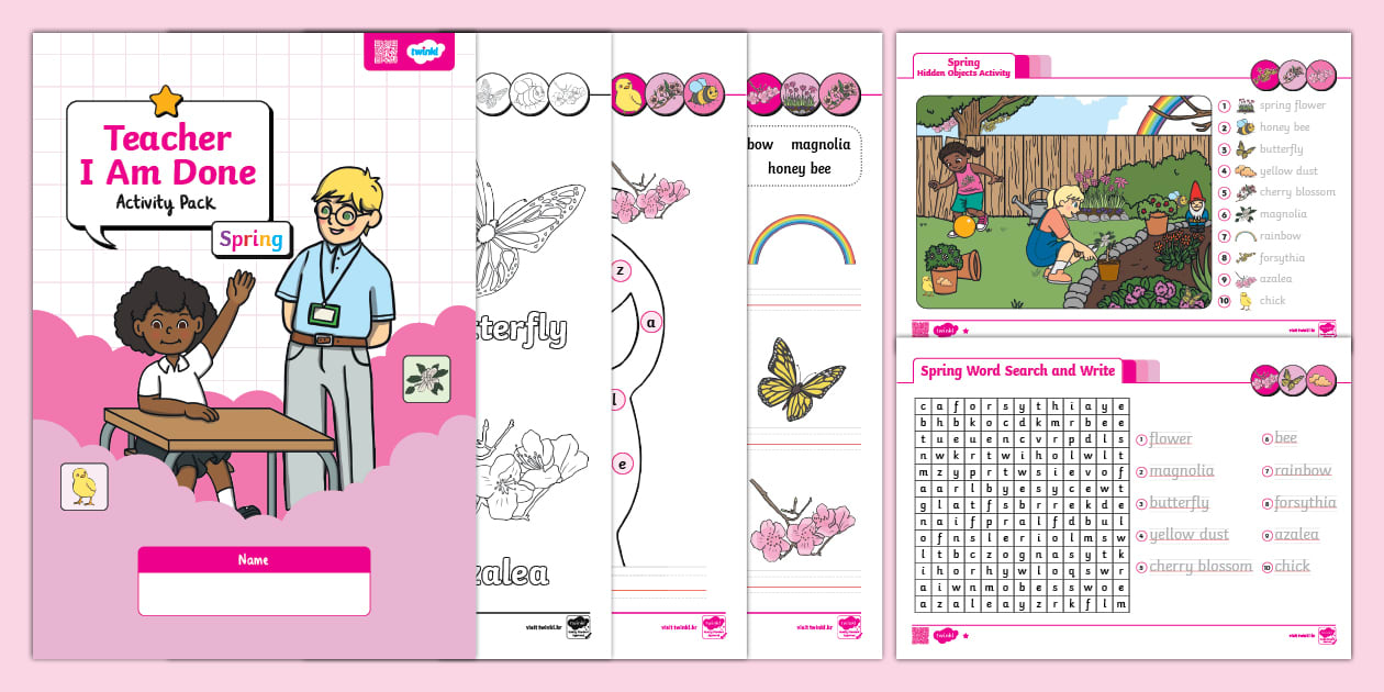 Teacher I Am Done Activity Pack | Spring | Lv.1 - Twinkl