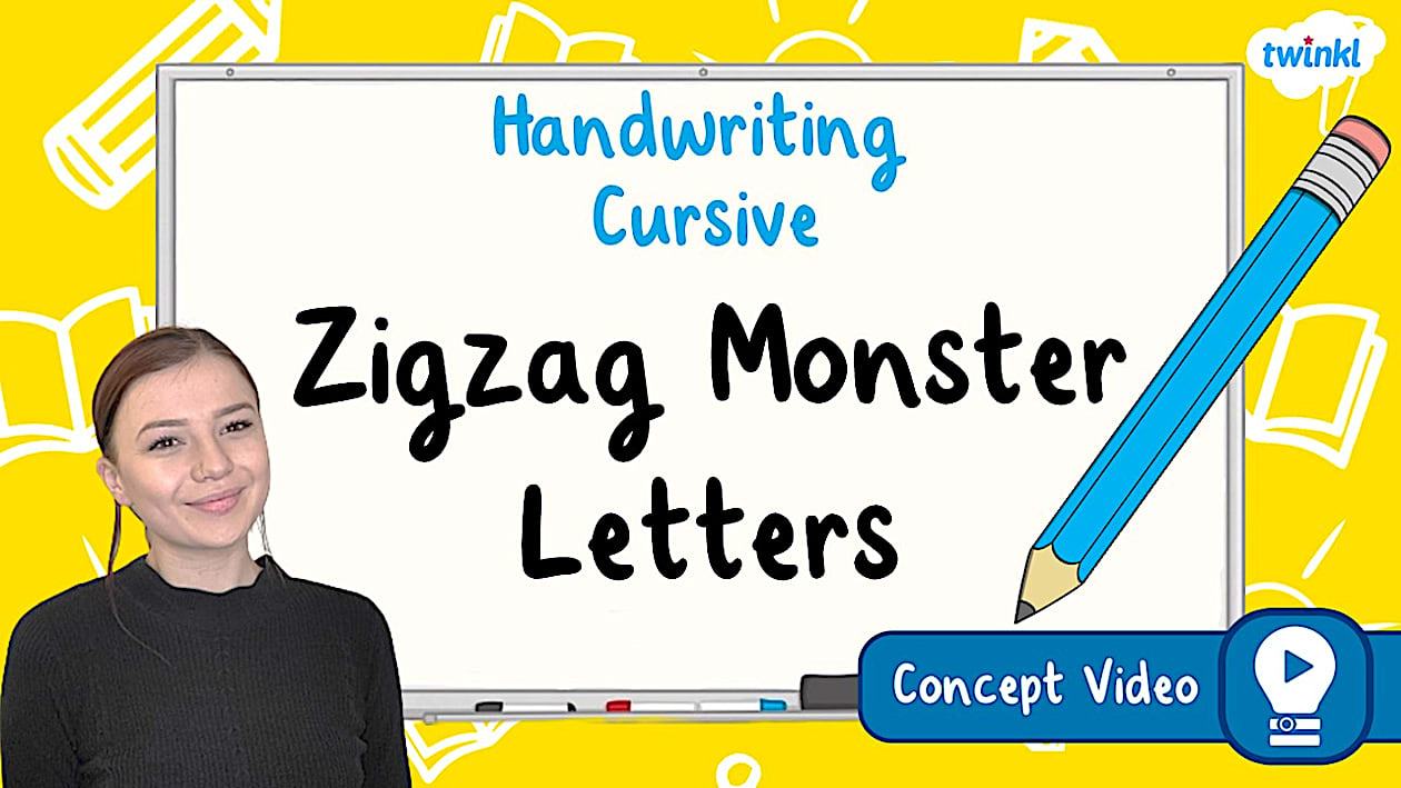 Zigzag Monster Letters | Cursive Handwriting Concept Video