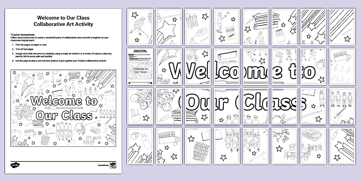 Welcome to Our Class Collaborative Colouring - Twinkl - KS2