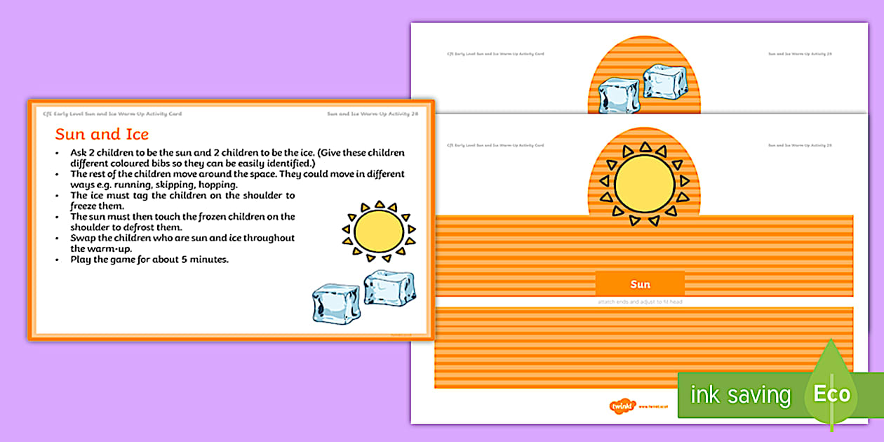 CfE Early Level Sun and Ice Warm-Up Activity - Twinkl