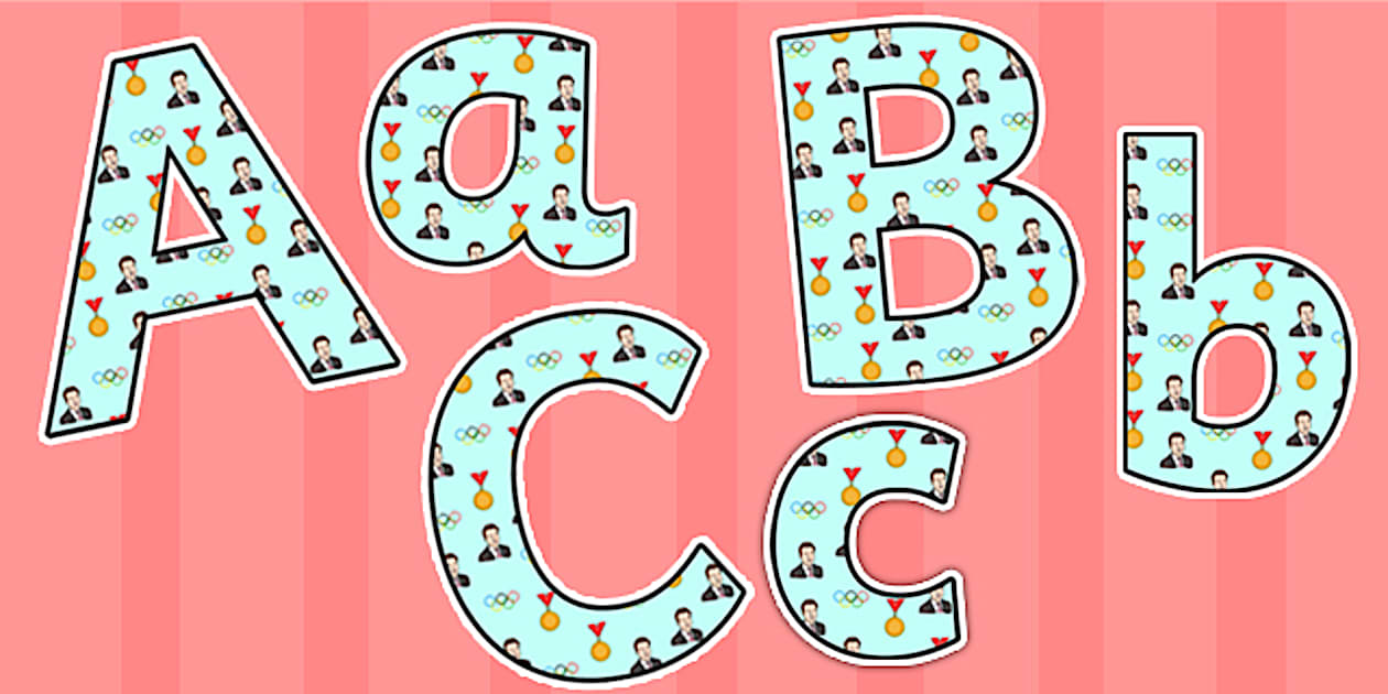 Cursive Sebastian Coe Themed A4 Display Lettering - Twinkl