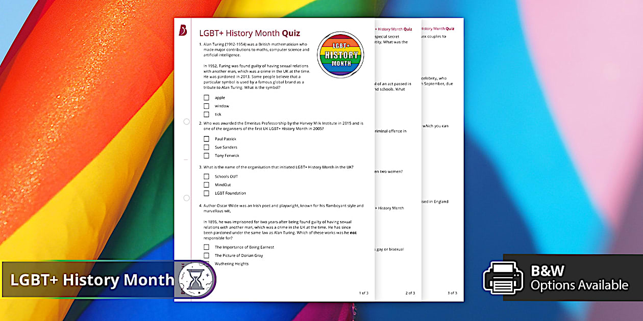 LGBT+ History Month Quiz | Events | Beyond RSE Resources