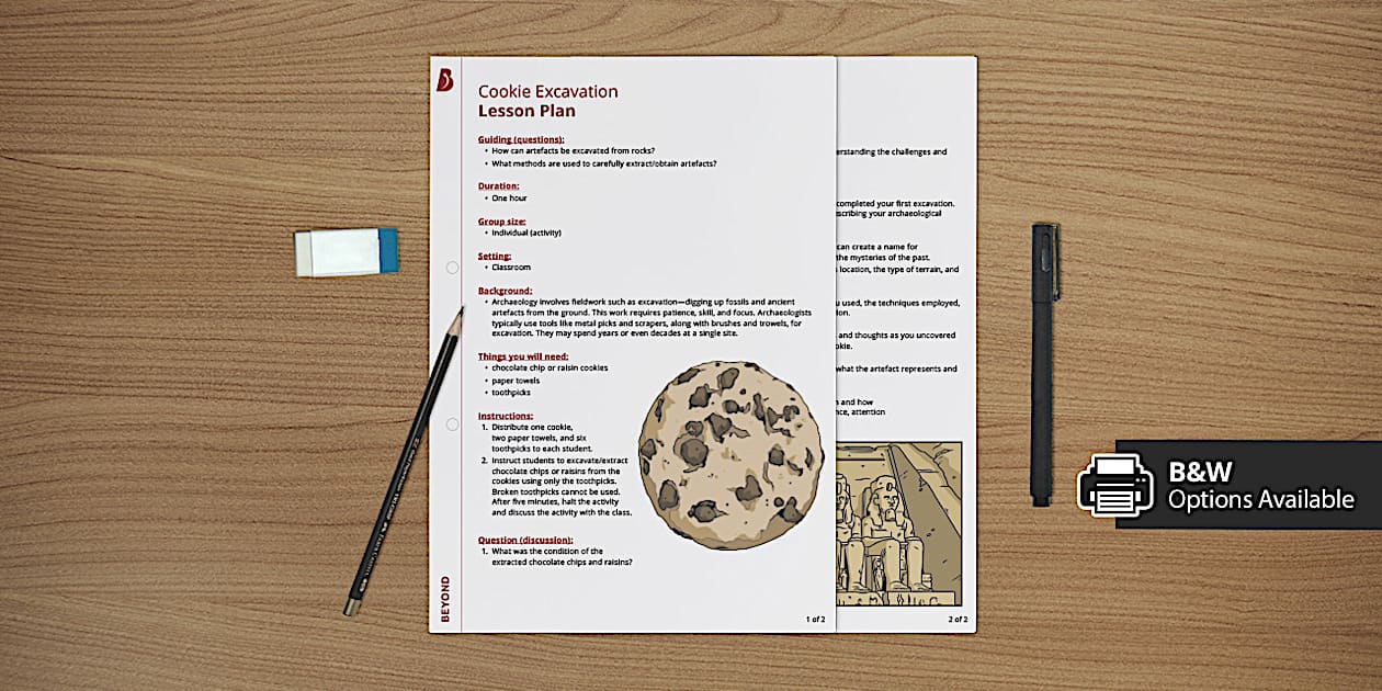Cookie Excavation Lesson Plan (teacher made) - Twinkl