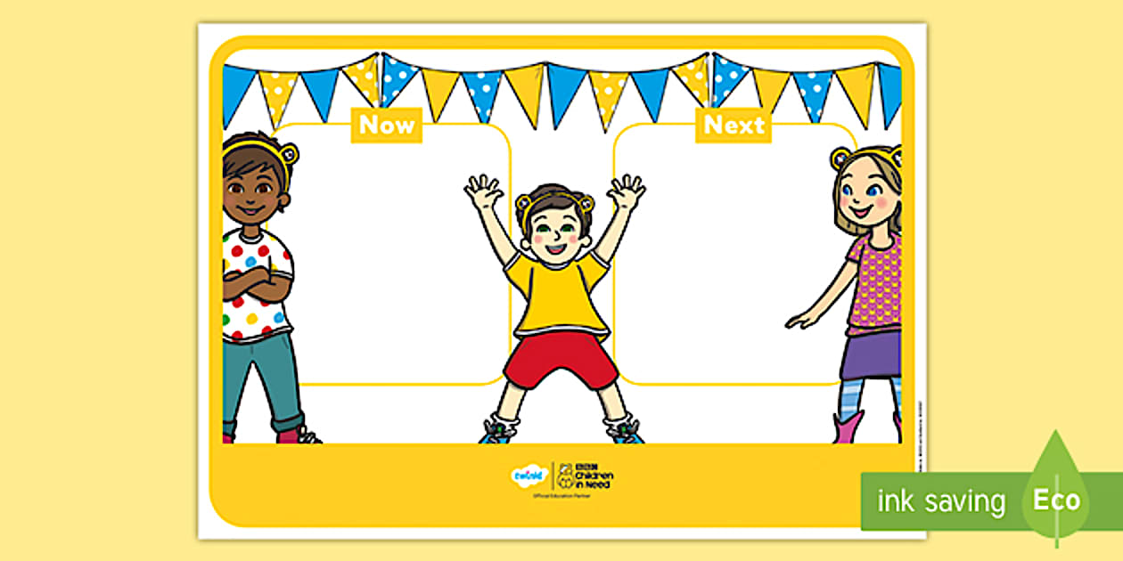 FREE! - BBC Children in Need Now and Next Board - Twinkl