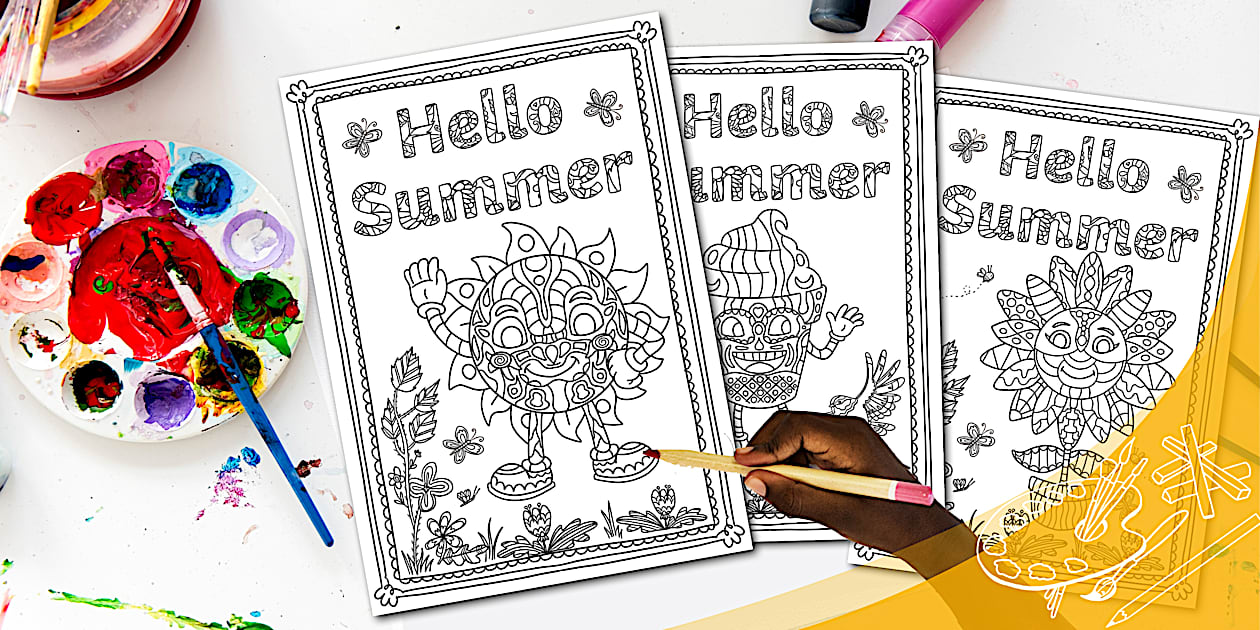 Hello Summer Mindfulness Colouring Activity Posters Pack