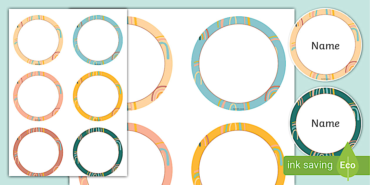 👉 Muted Rainbow Editable Circle Labels - Twinkl