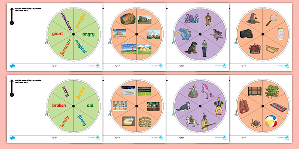 Story Wheel Template- Writing Prompt (teacher made) - Twinkl