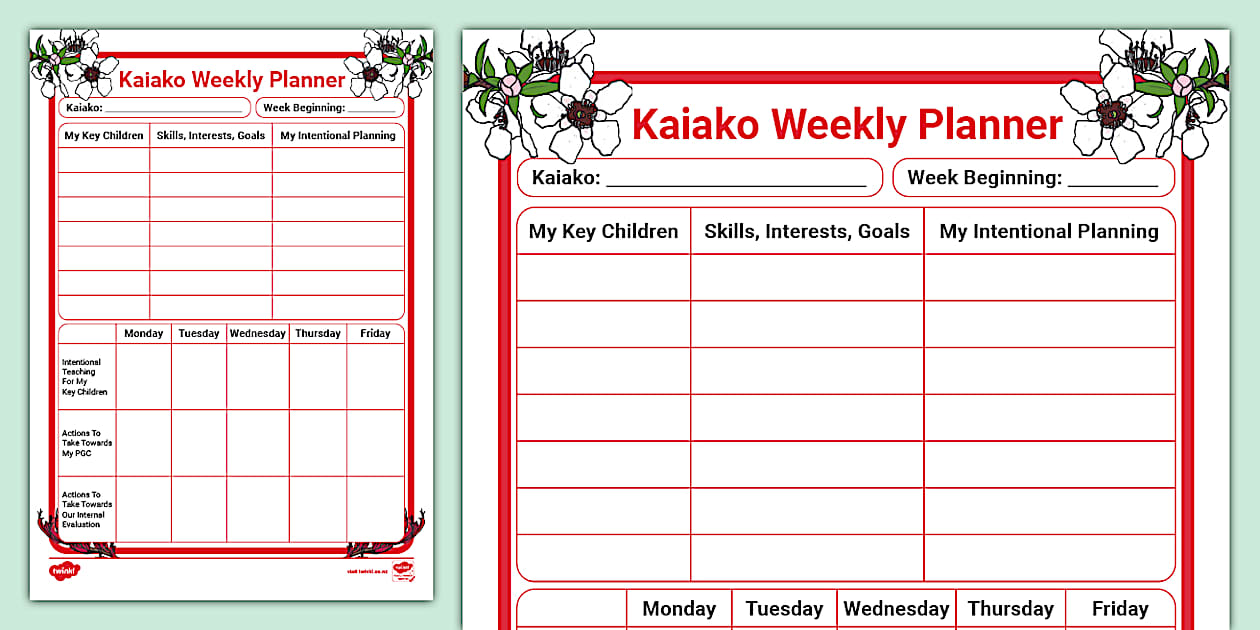 Kaiako Weekly Planner ECE (teacher made) - Twinkl