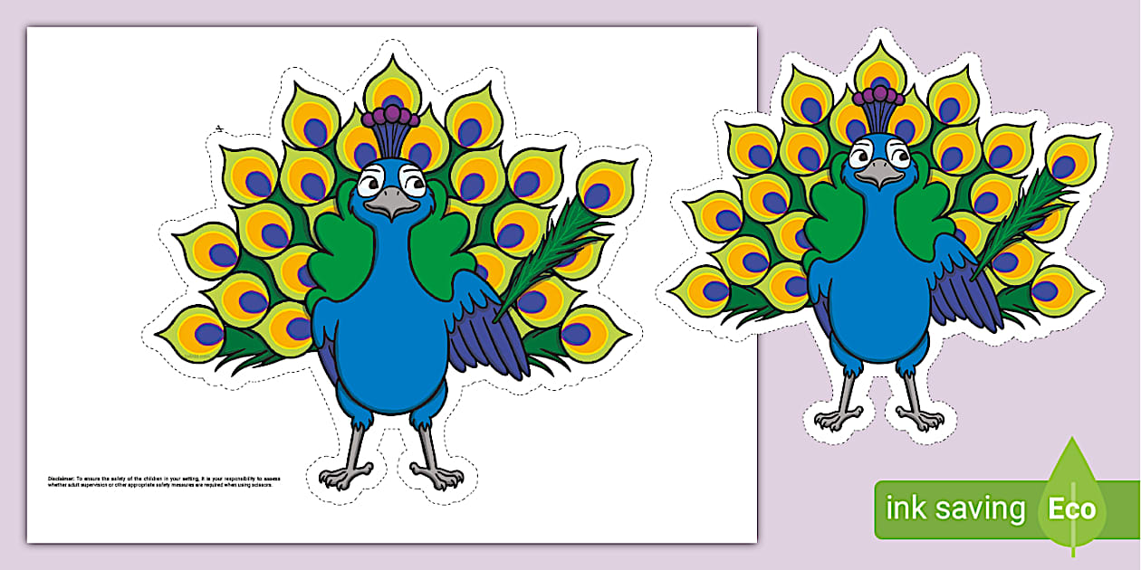 Peacock Display Cut-Out (teacher made) - Twinkl