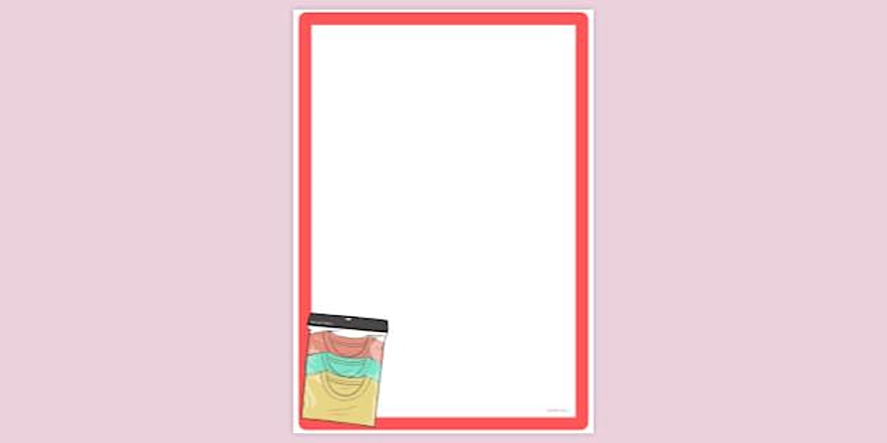 Pack of T-Shirts Page Border | Page Borders | Twinkl