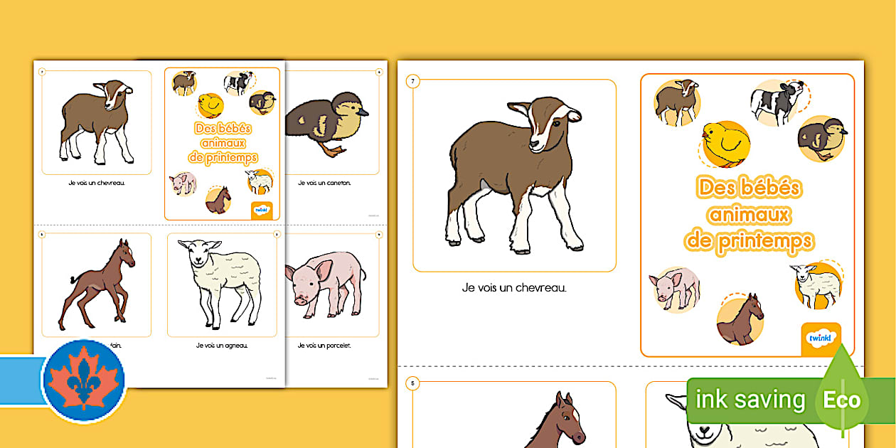 Spring Baby Animals Emergent Reader French - Twinkl