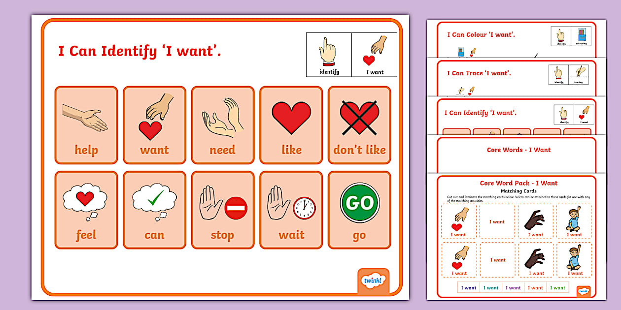 Core Word Pack - I Want (teacher made) - Twinkl