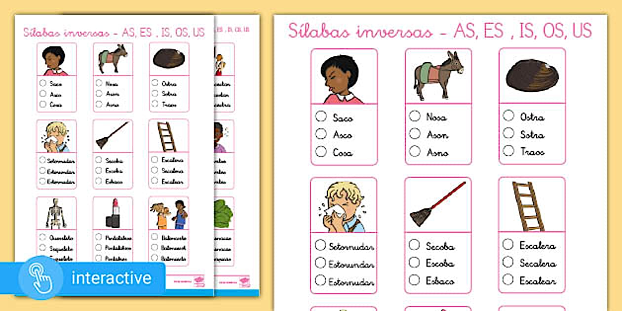 PDF interactivo: Silabas inversas (teacher made) - Twinkl