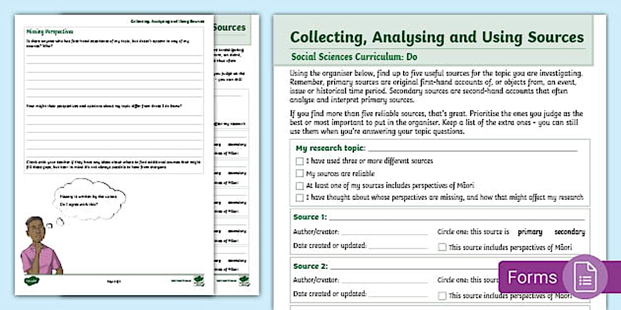 Years 4-6 Social Sciences Collecting Sources Template
