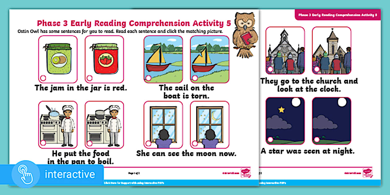 Interactive PDF: Phase 3 Early Reading Comprehension Activity 5