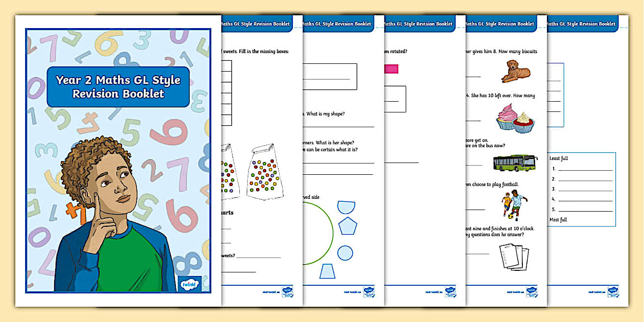 Year 2 GL Style Maths Activity Revision Booklet - Twinkl