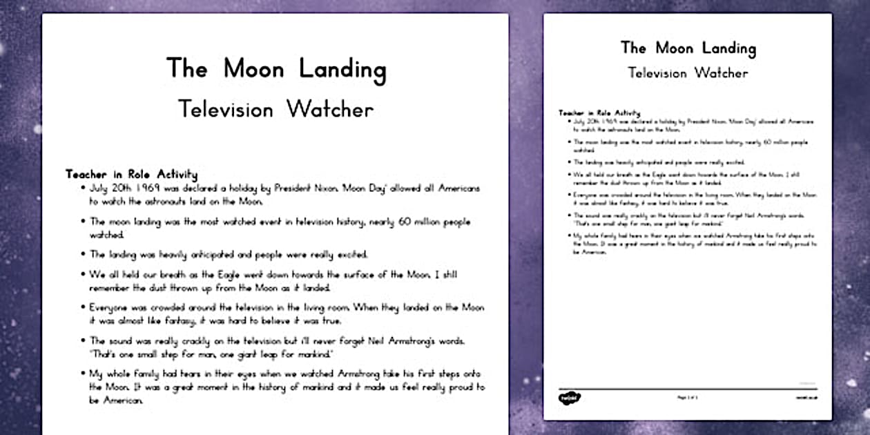 Teacher in Role Activity Television Watcher - Twinkl
