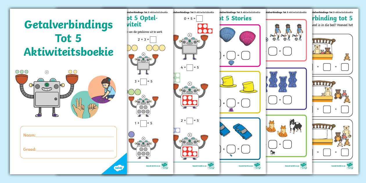 Graad R Wiskunde Getalverbindings Tot 5 Boekie - Twinkl