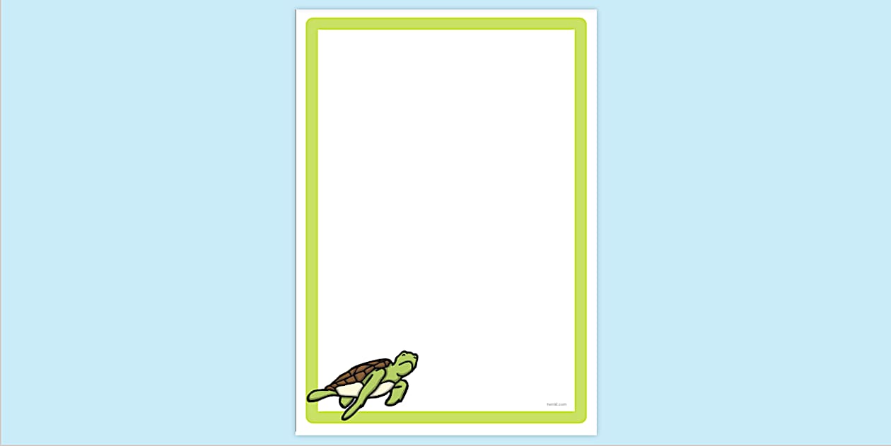 Simple Blank Turtle Icon Page Border | Twinkl Page Borders