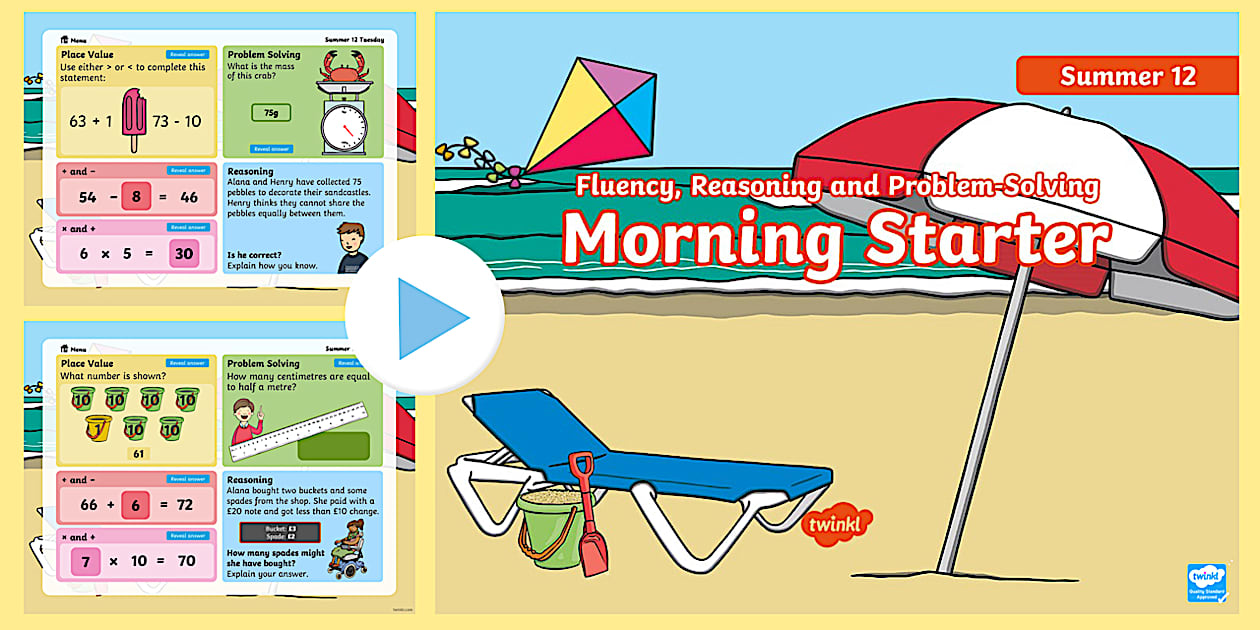Year 2 Maths Summer Morning Starter PowerPoint 12 - Twinkl