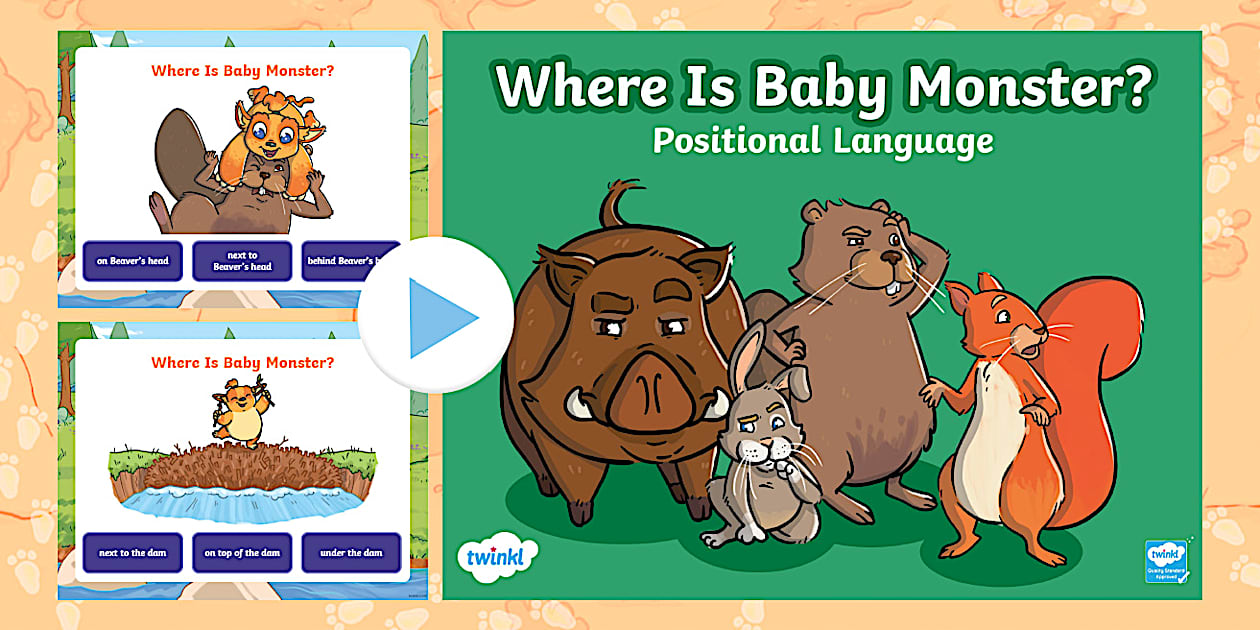 Where Is Baby Monster? Positional Language PowerPoint