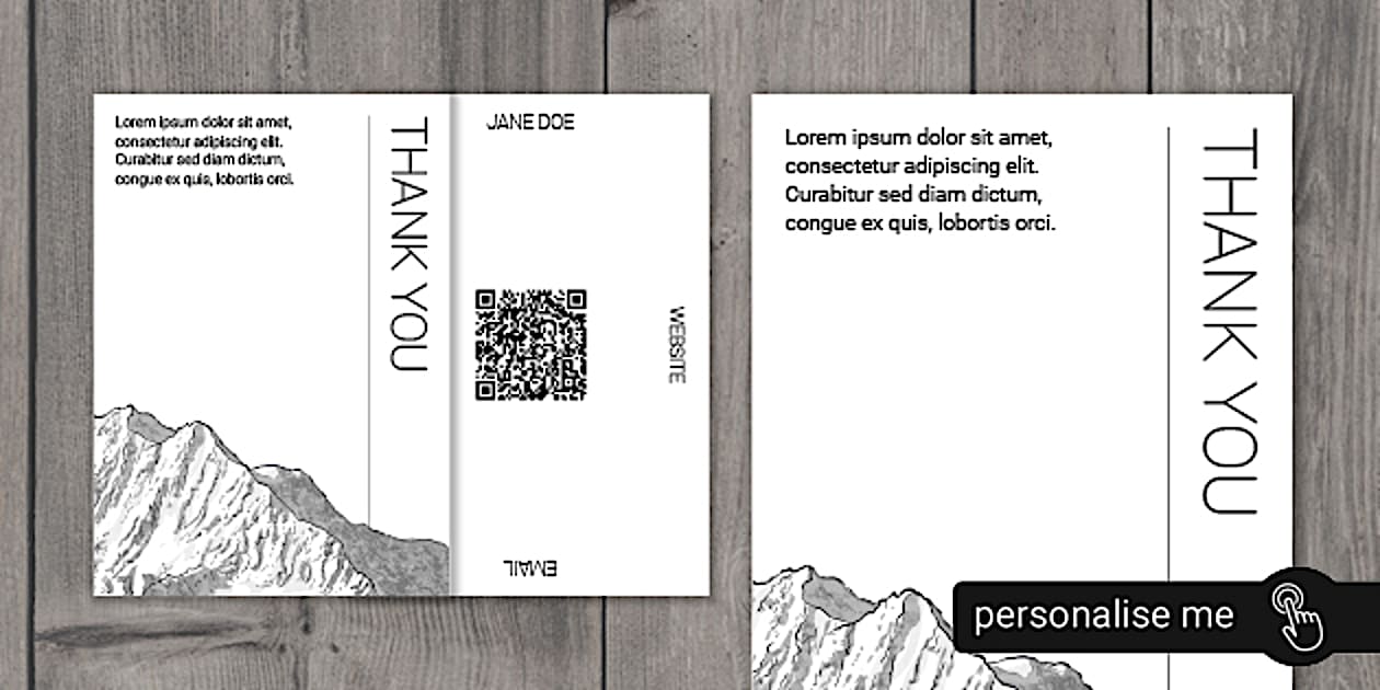 Minimalist QR Code Thank You Cards