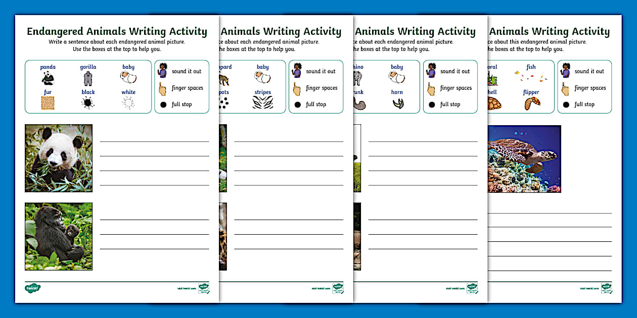 Endangered Animals Early Writing Activities (Teacher-Made)