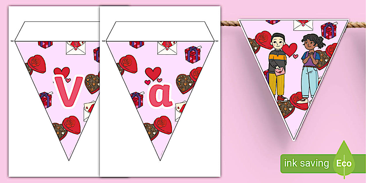 Valentine's Day Display Bunting - Twinkl - KS1 - Twinkl