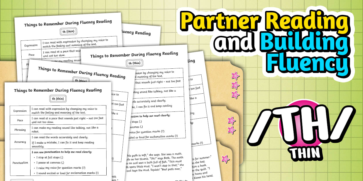 Partner Reading and Building Fluency - /TH/ Thin