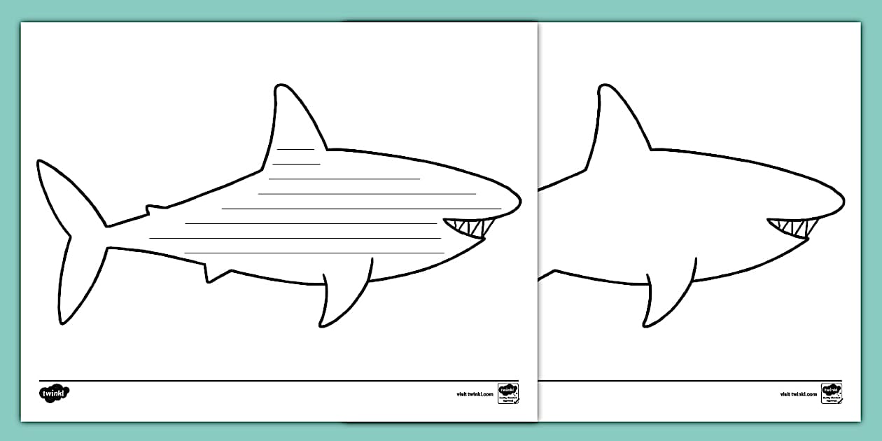 Shark Template Printable for 1st Grade | Twinkl USA - Twinkl