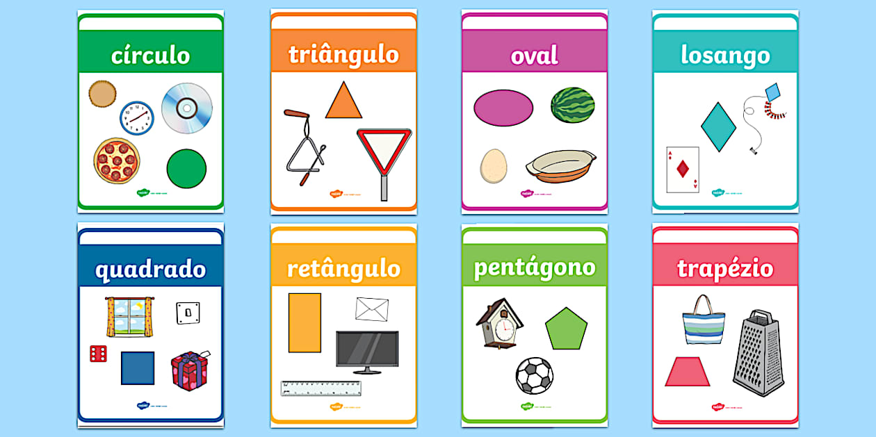 Cartazes - Formas 2D com exemplos reais (Teacher-Made)
