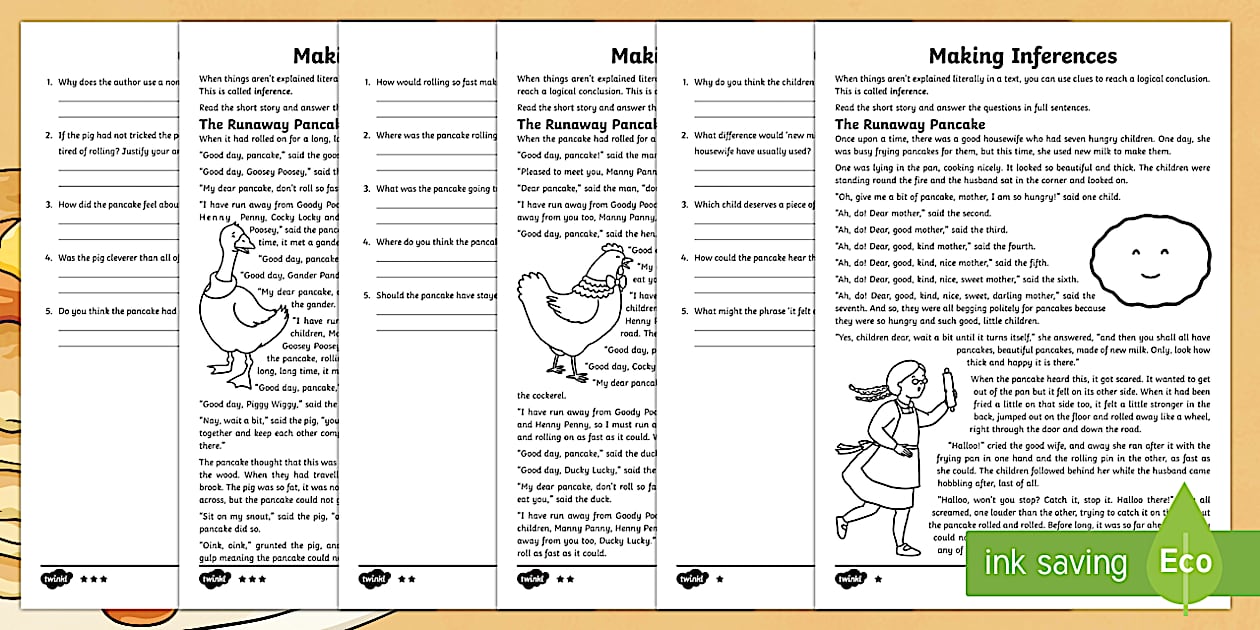 Editable KS2 Pancake Day Inference Worksheet - Twinkl