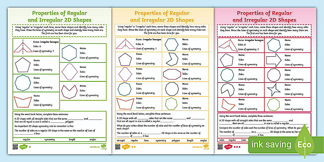 👉 Y4 Symmetry of Regular & Irregular 2D Shapes Differentiated