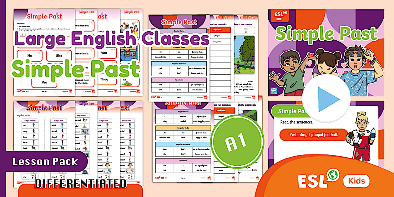 Large English Classes Lesson Pack: Simple Past