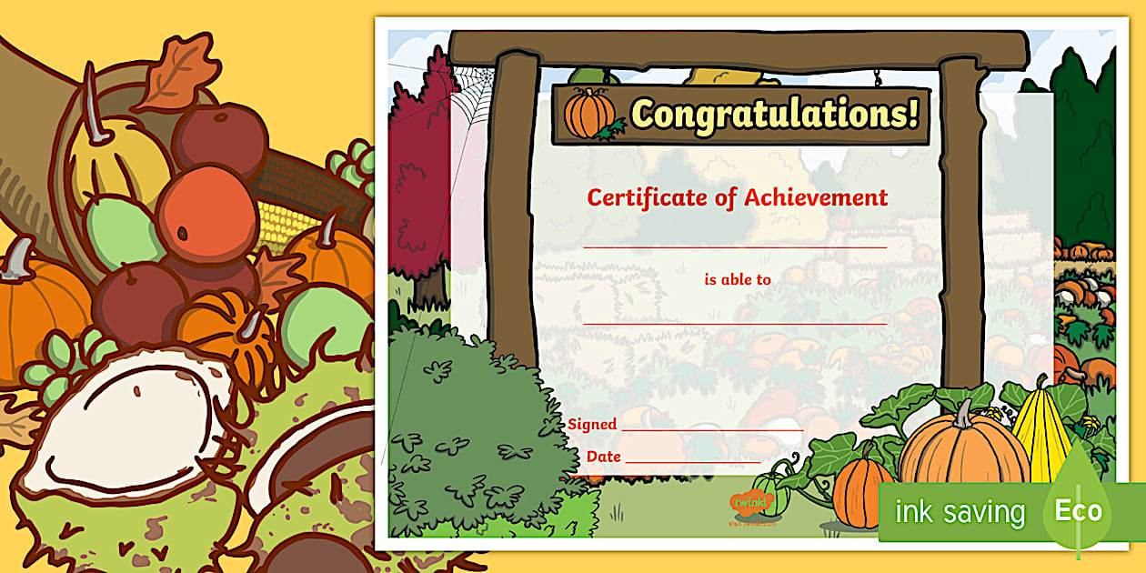 Editable Autumn Certificates (teacher made) - Twinkl