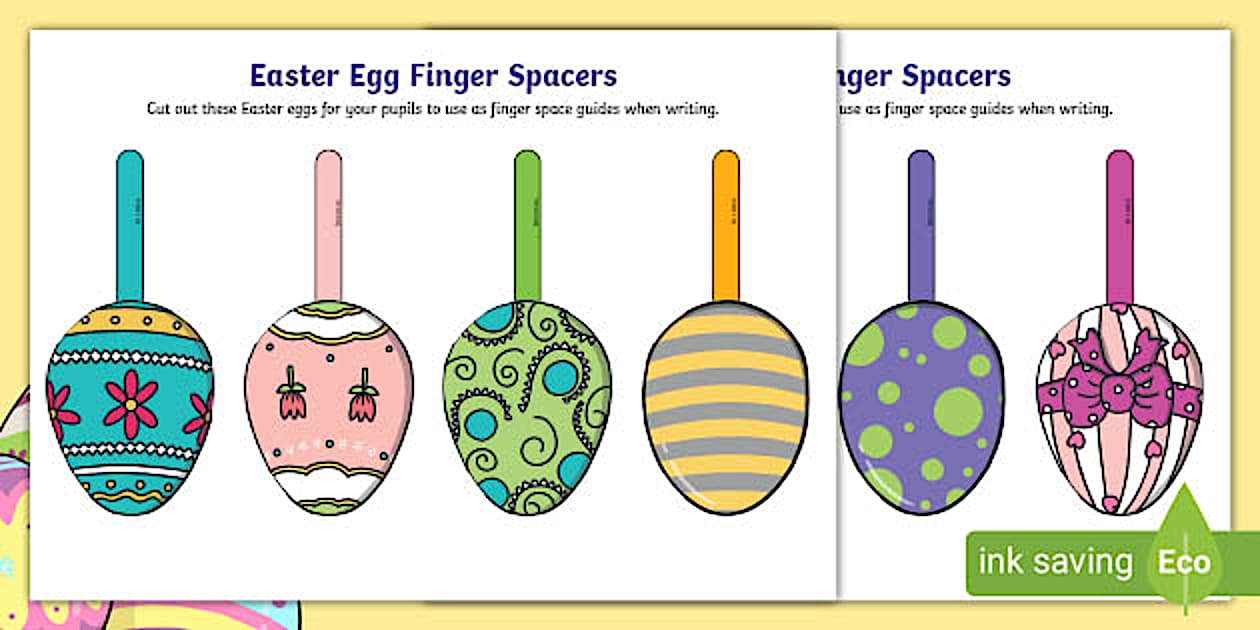Easter Egg Finger Spacers (teacher made) - Twinkl
