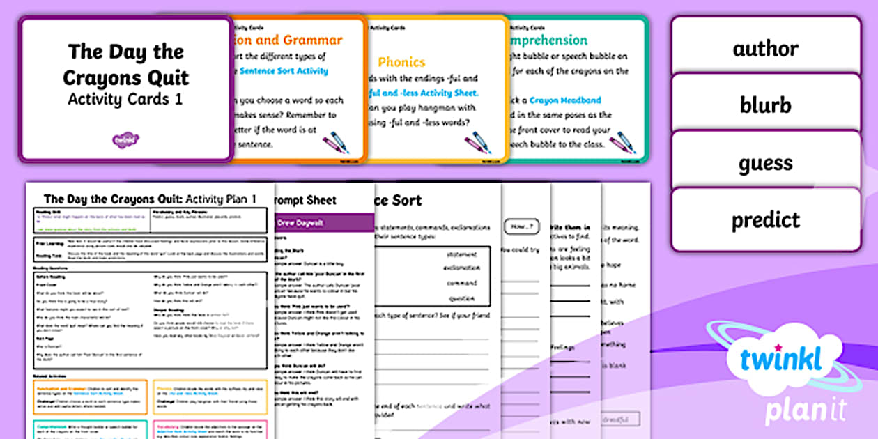 The Day the Crayons Quit Comprehension Questions - Twinkl