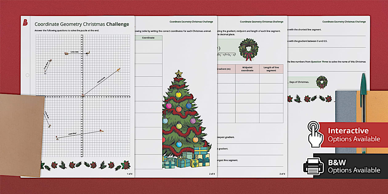 Coordinate Geometry Christmas Challenge (Teacher-Made)