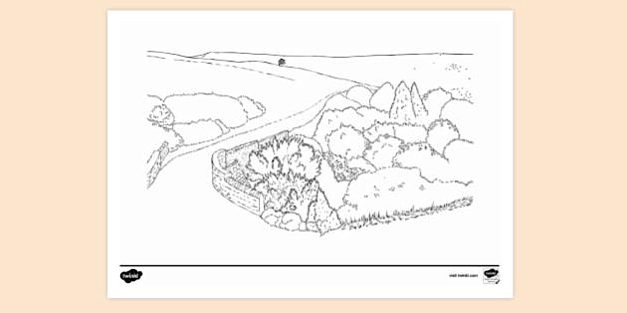 Countryside Background Colouring Sheet (teacher made)