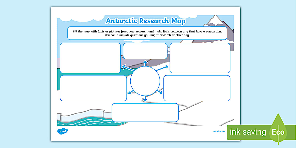 Antarctic Research Map (teacher made) - Twinkl