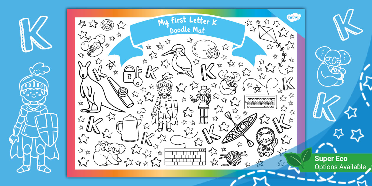 My First Letter K Doodle Mat (teacher made) - Twinkl