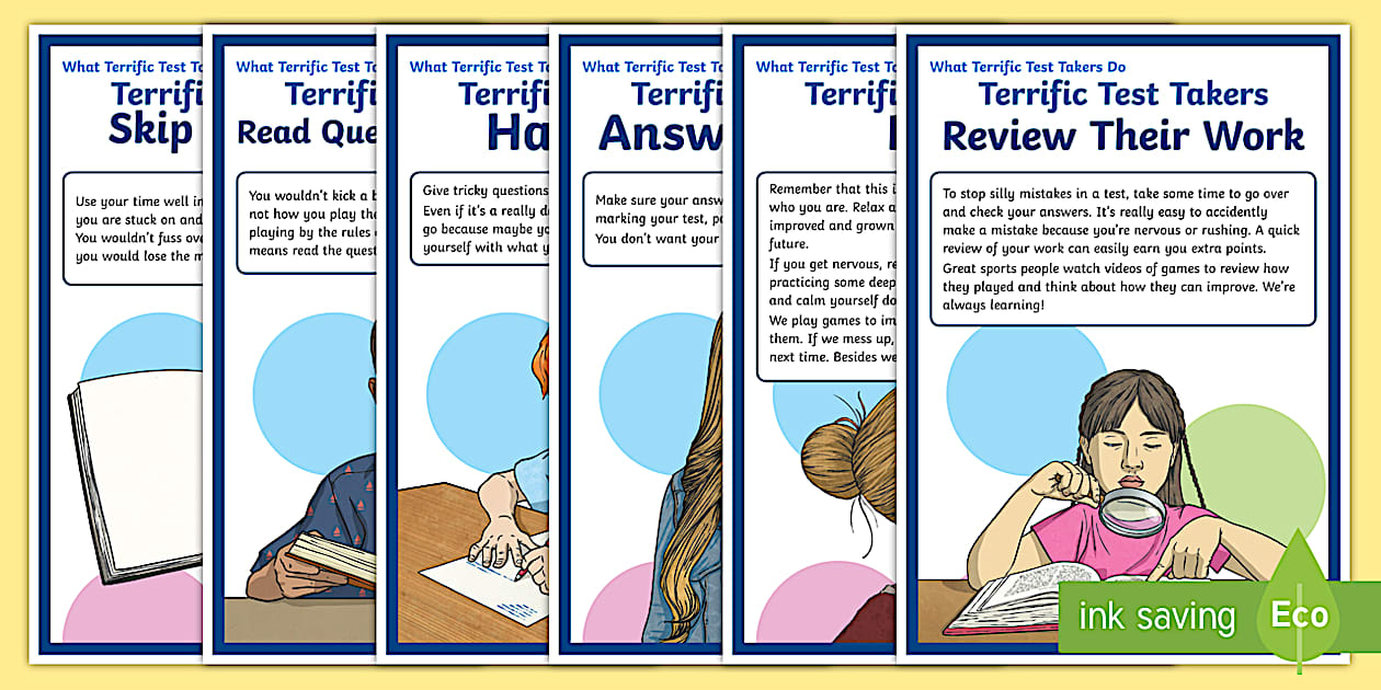 What Terrific Test Takers Do Display Posters - Twinkl