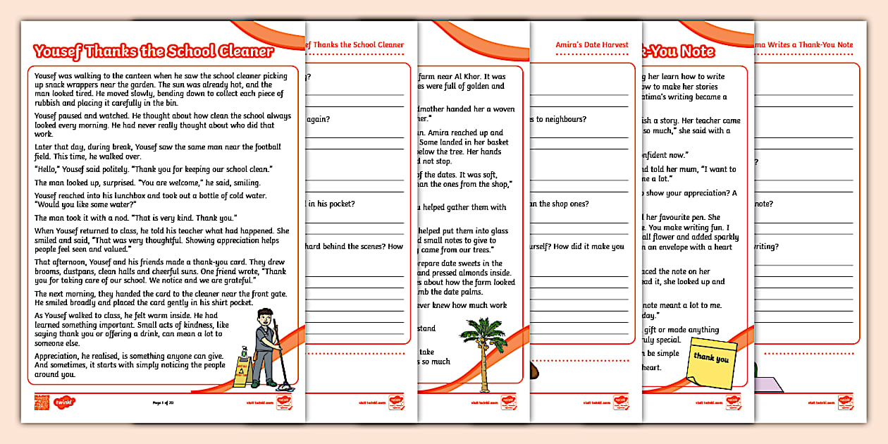 Values Stories - Appreciation (teacher made) - Twinkl