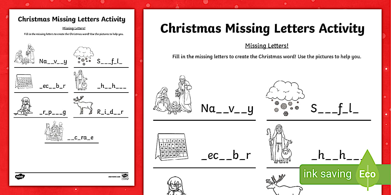 8 Letter Christmas Words - Primary Resources (teacher made)