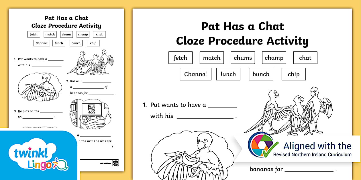 Pat Has a Chat Cloze Procedure Activity - Twinkl