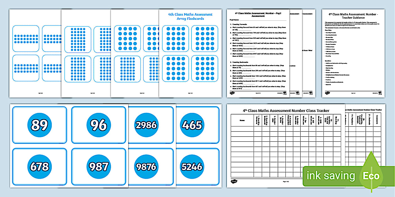 4th Class Baseline Assessment Number Pack (Teacher-Made)
