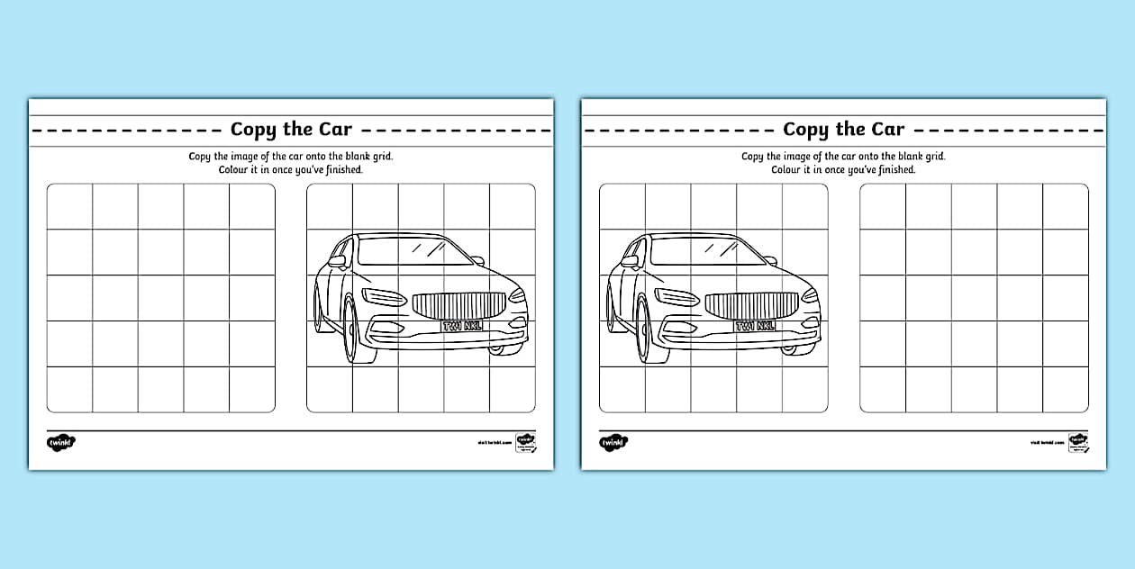 Copy the Car Worksheet (teacher made) - Twinkl