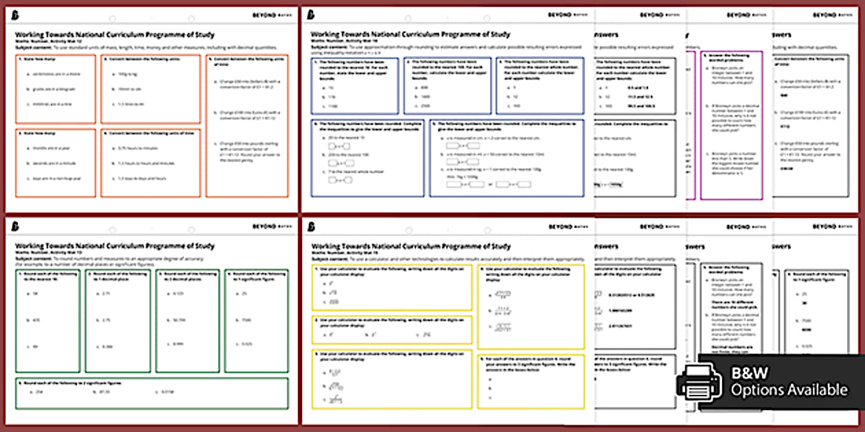 👉 Back to School: Amber Number Mats Part 3 | KS3 Maths