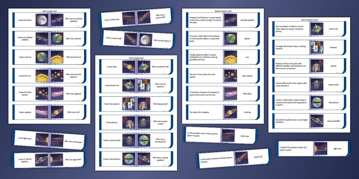 EAL Older Learners Space Scaffolding Vocabulary Loop Cards